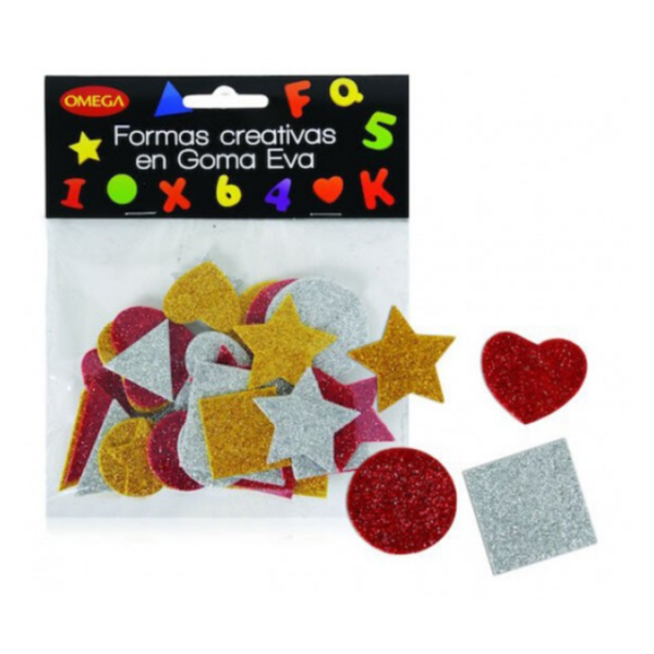 Formas de goma eva autoadhesiva (glitter) – Sello Mio